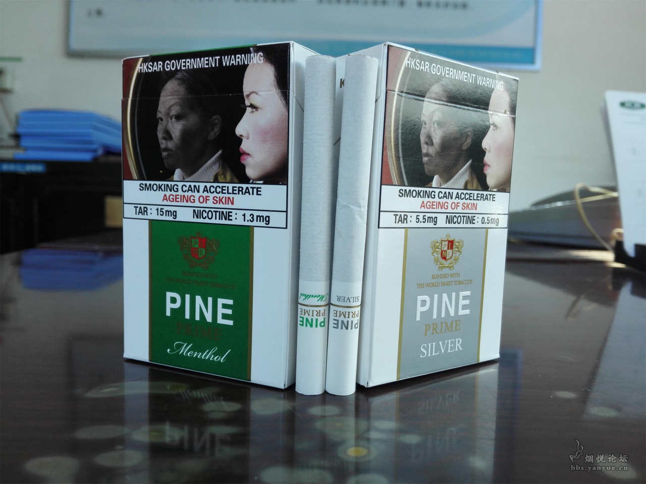 【成长的烦恼】系列之PINE（松树）（港版薄荷绿与银灰）——陌生的品牌，平庸的味道。 - 香烟漫谈 - 烟悦网论坛